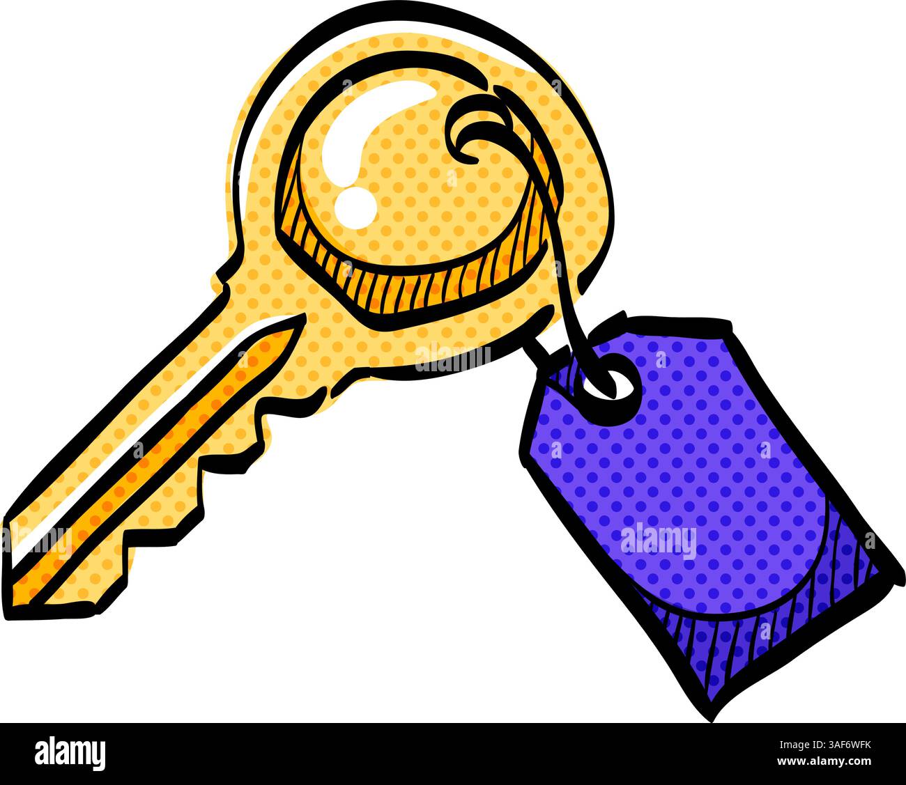 Key halftone icon hand drawn color vector illustration Stock Vector ...