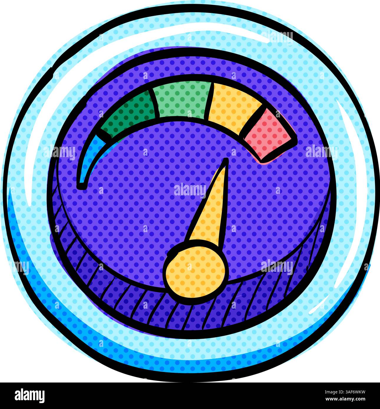 Dashboard halftone icon hand drawn color vector illustration Stock ...
