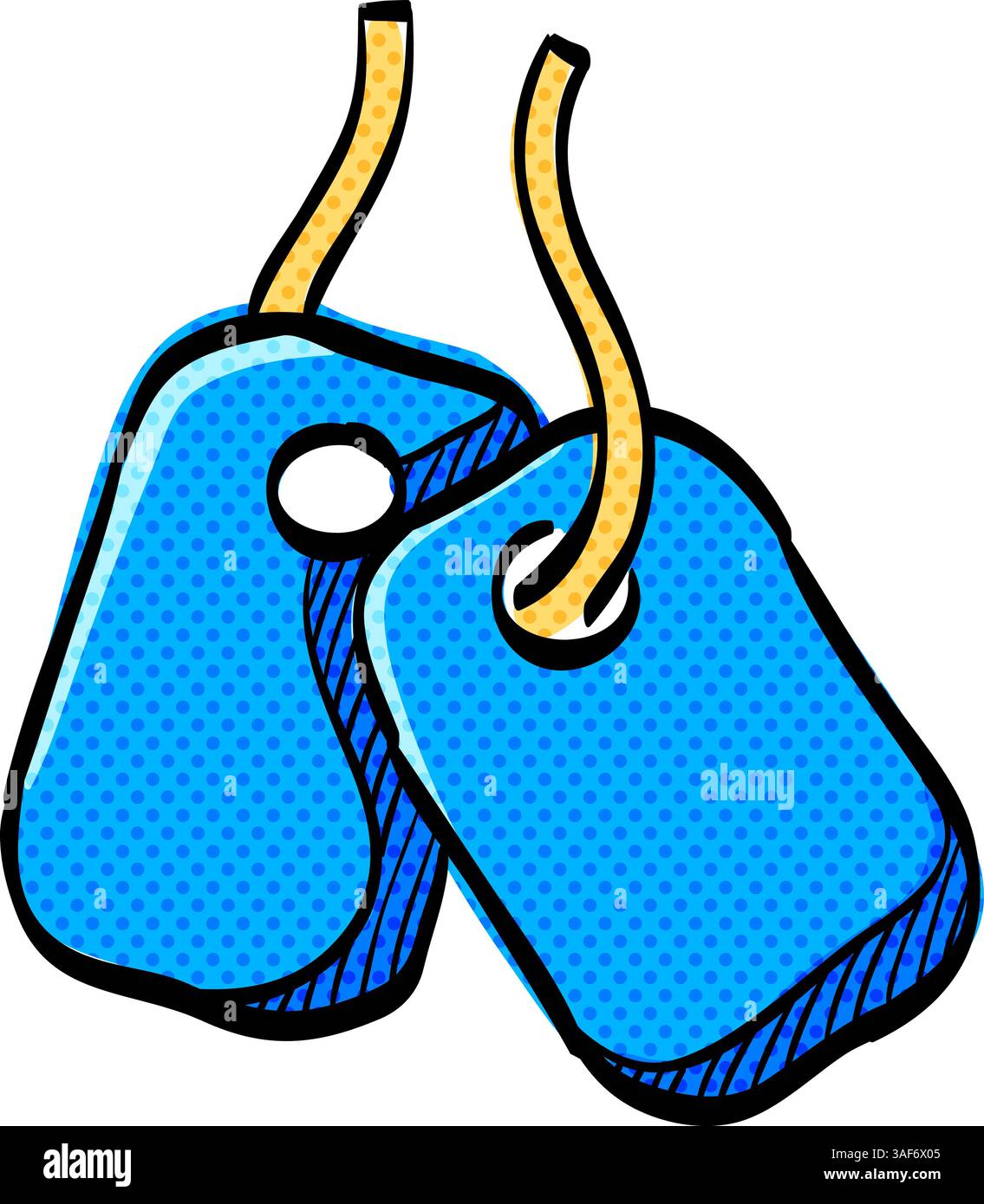 Dog tags halftone icon hand drawn color vector illustration Stock ...