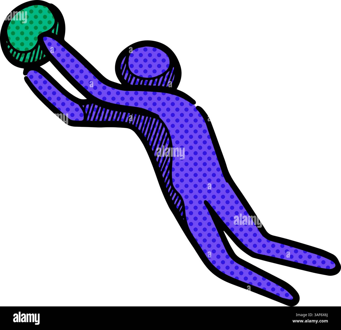 Sketch icons football players halftone color vector illustration Stock ...