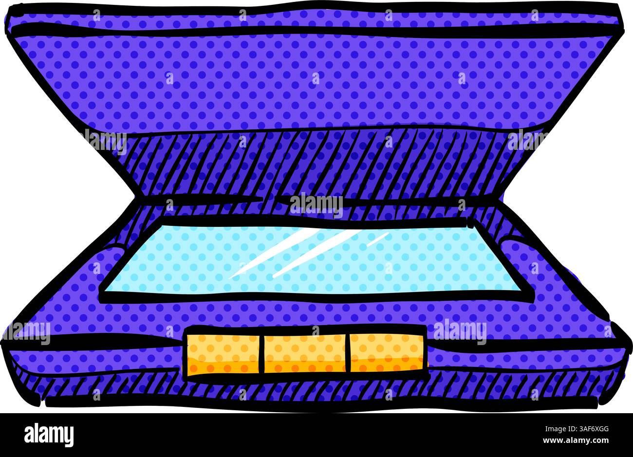 Scanner halftone icon hand drawn color vector illustration Stock Vector ...