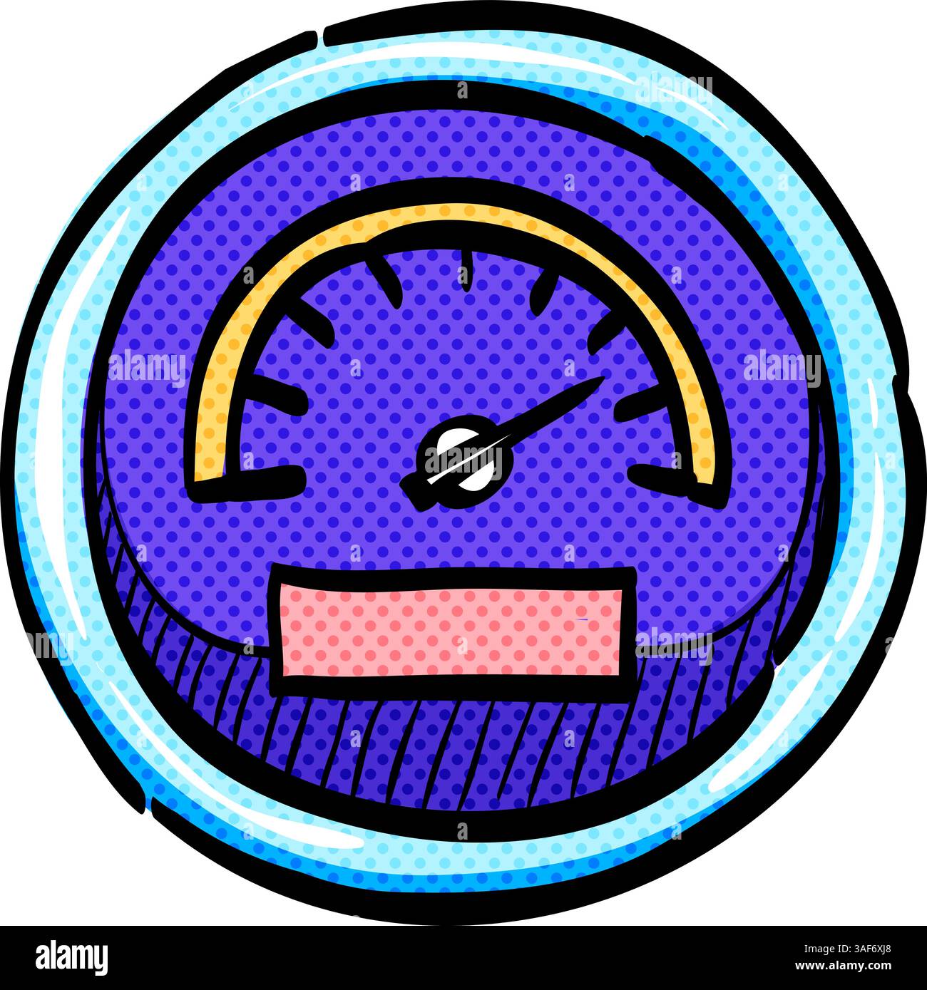 Dashboard halftone icon hand drawn color vector illustration Stock ...