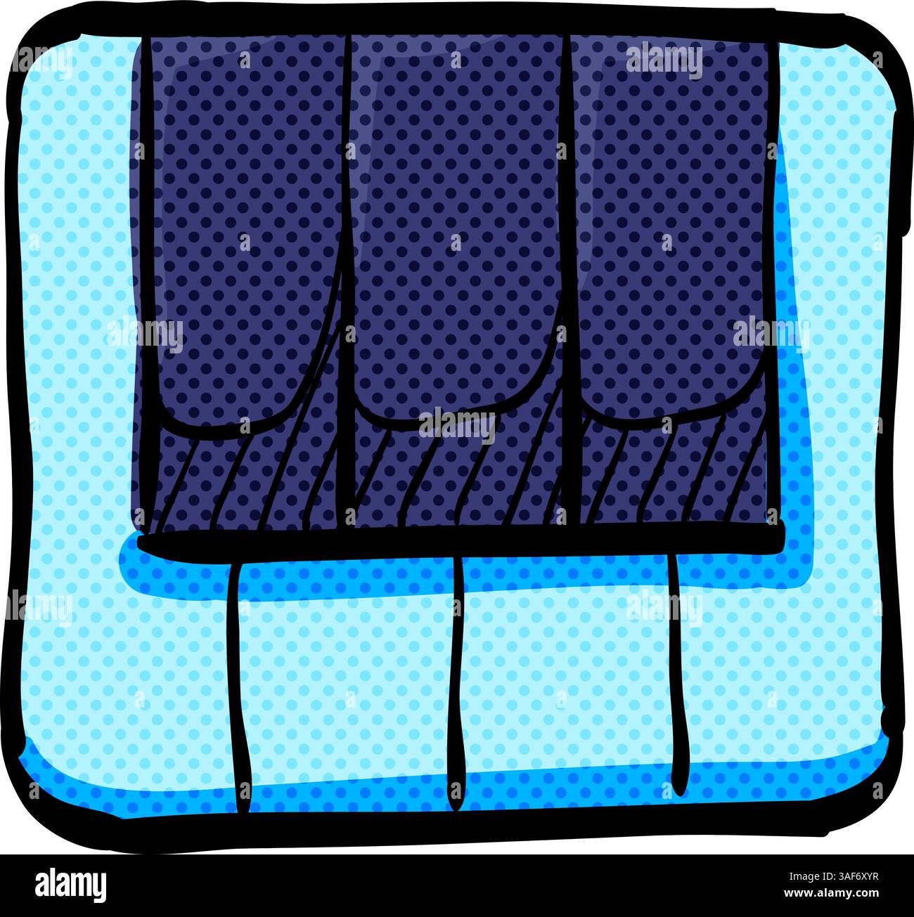 Piano keys halftone icon hand drawn color vector illustration Stock ...