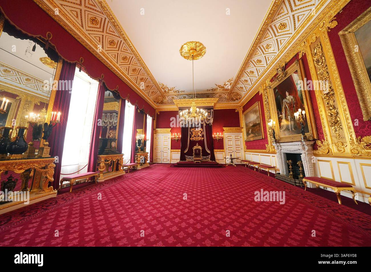 A view of the Throne Room - containing the throne chair, attributed to ...