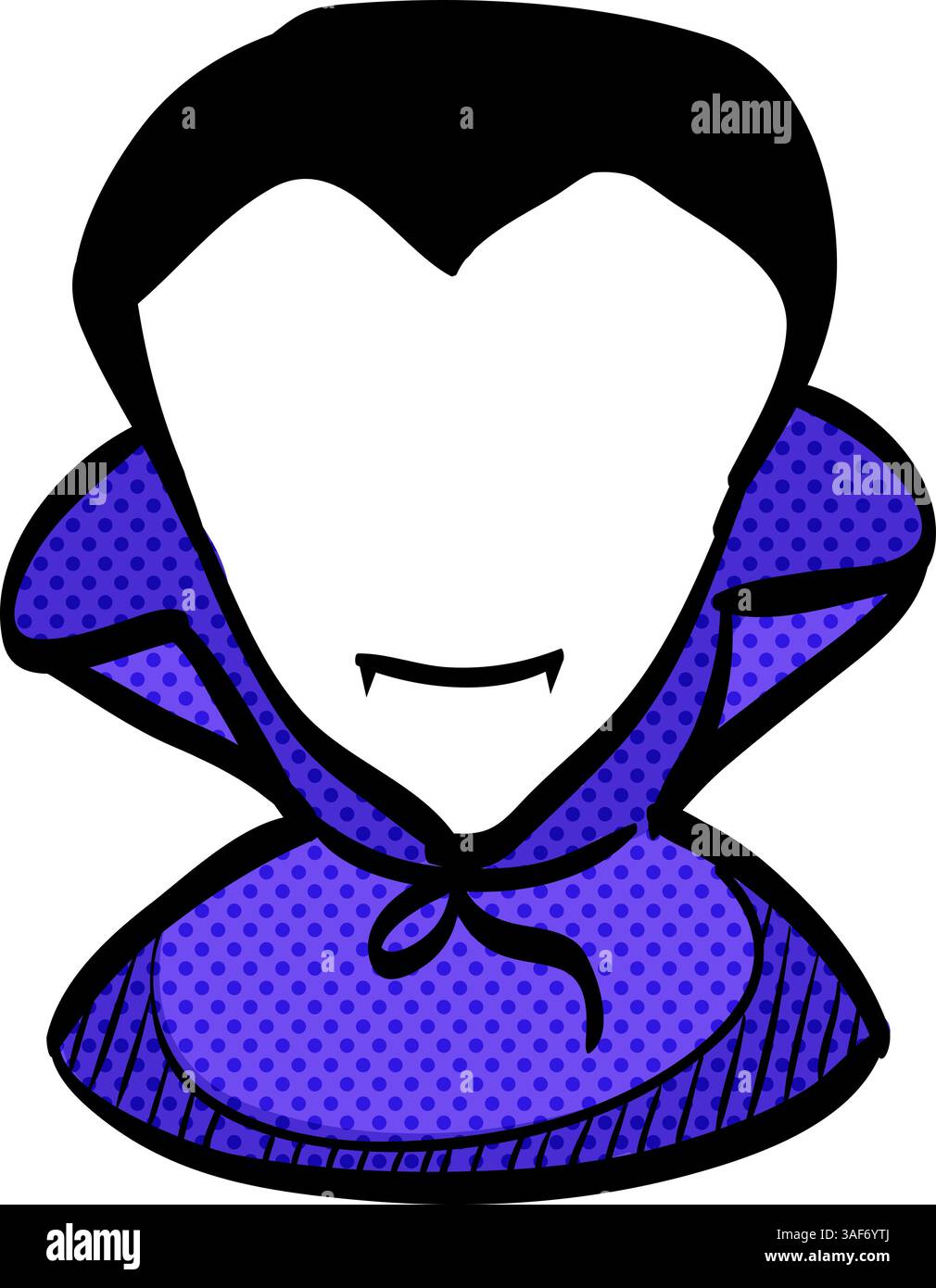 Dracula halftone icon hand drawn color vector illustration Stock Vector ...
