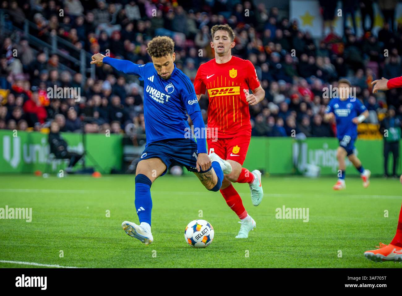 Farum, Denmark. 06th Apr, 2025. Jordan Larsson (11) of FC Copenhagen ...
