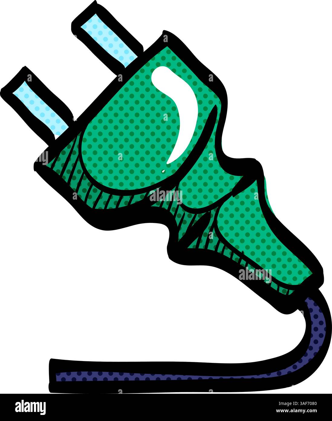 Electric plug halftone icon hand drawn color vector illustration Stock ...