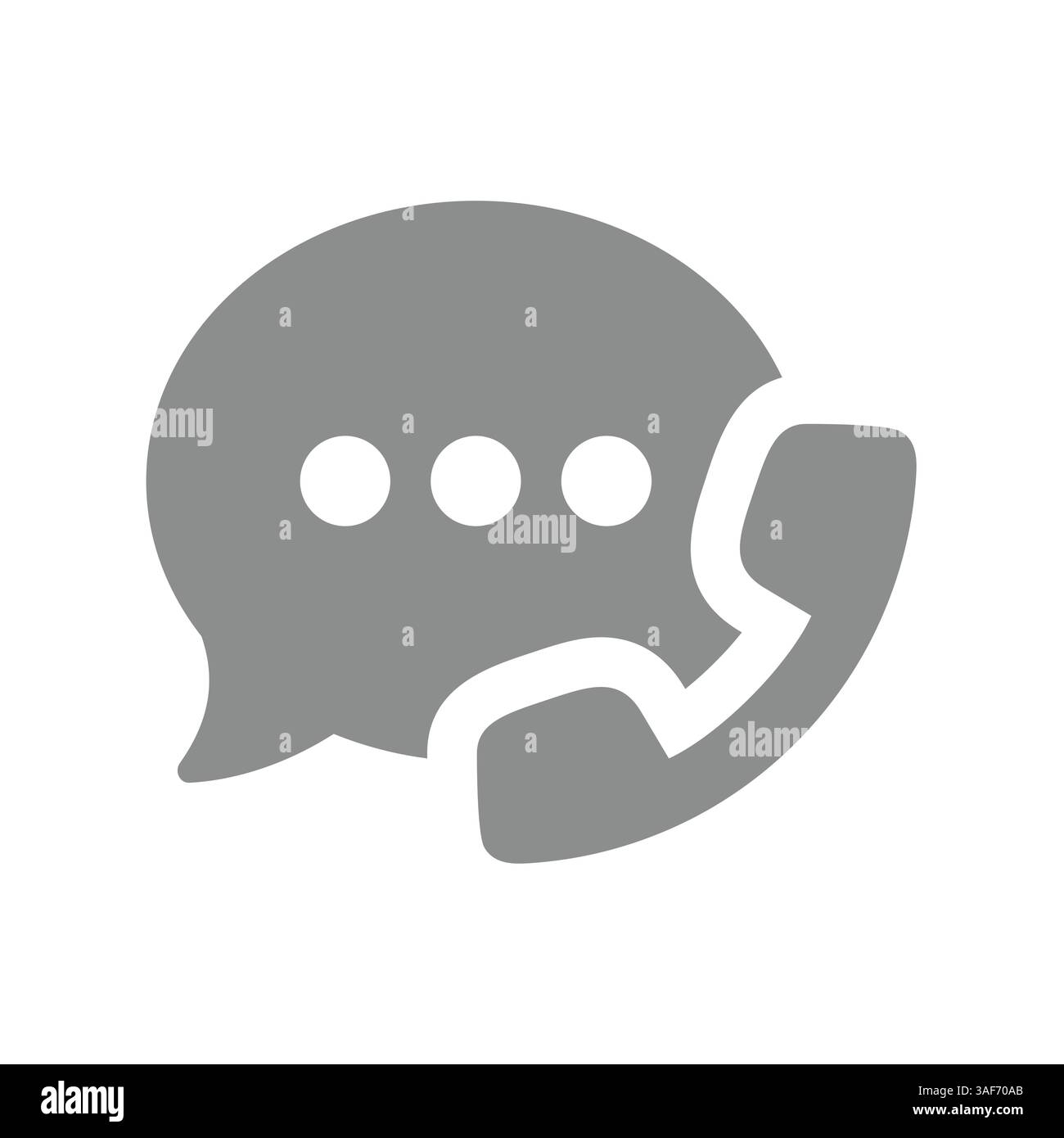 Call or message, phone and chat bubble icon. Contact us, speech balloon ...