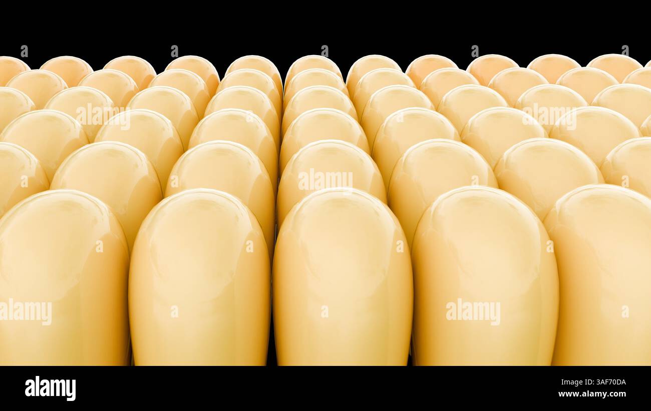 a 3d rendering of tightly packed arrangement of kernels of corn. The ...