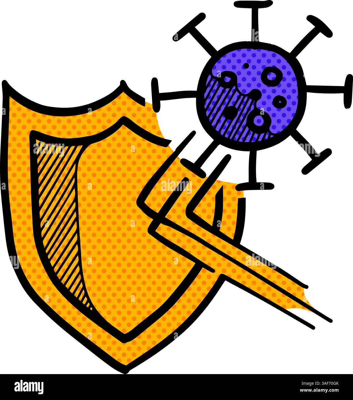 Hand drawn herd immunity concept icon halftone color vector ...