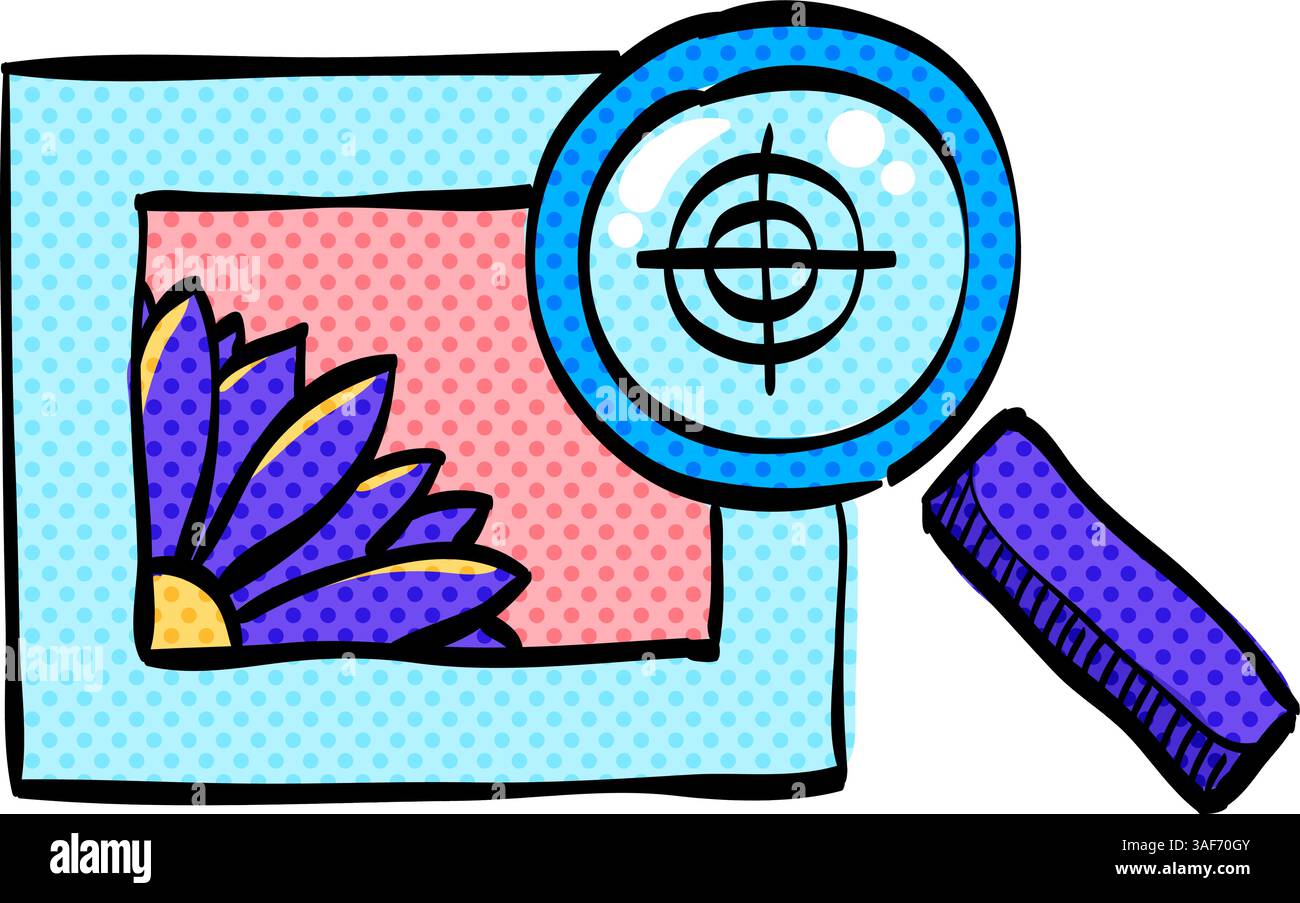 Printing quality control halftone icon hand drawn color vector ...