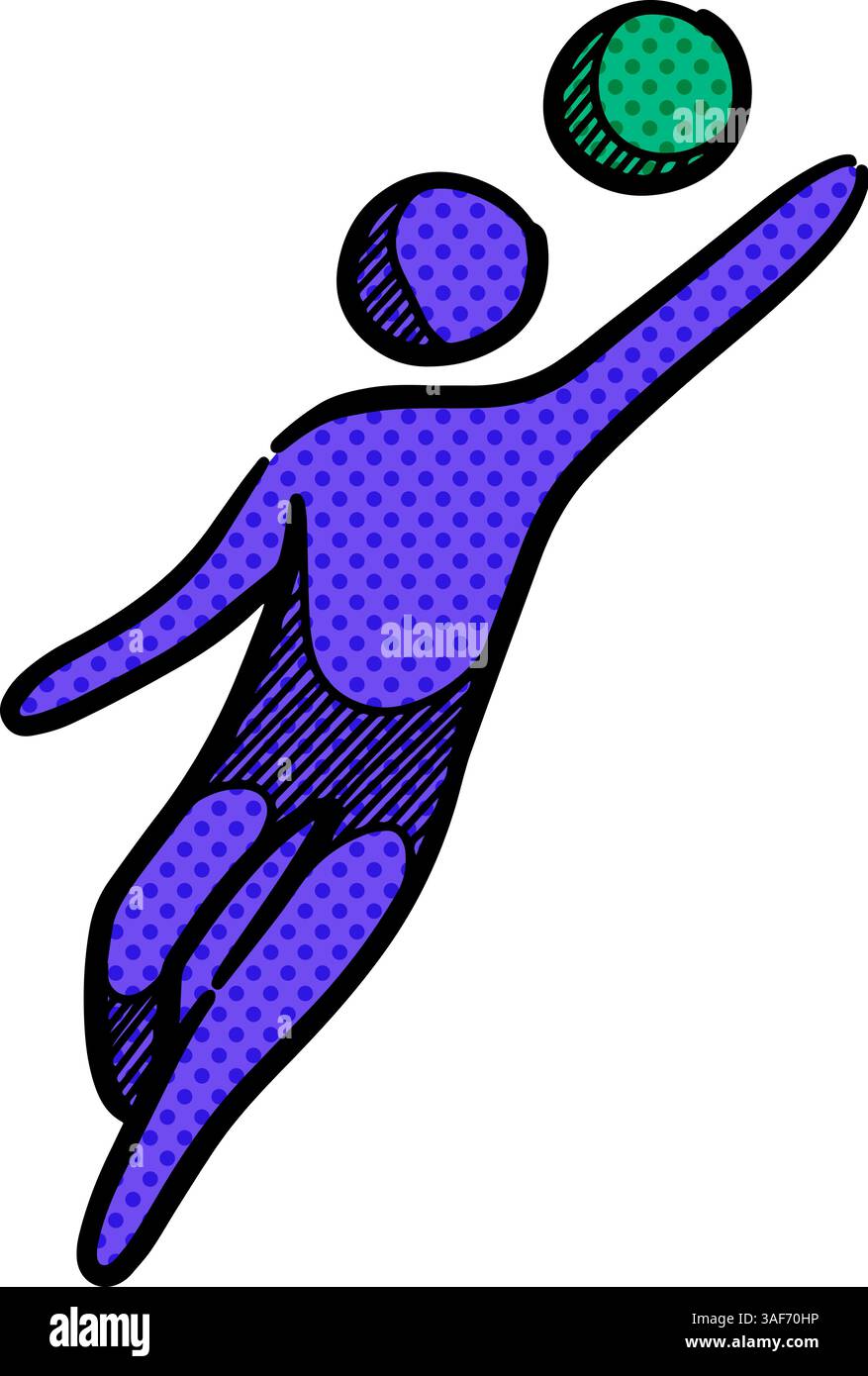 Sketch icons football players halftone color vector illustration Stock ...