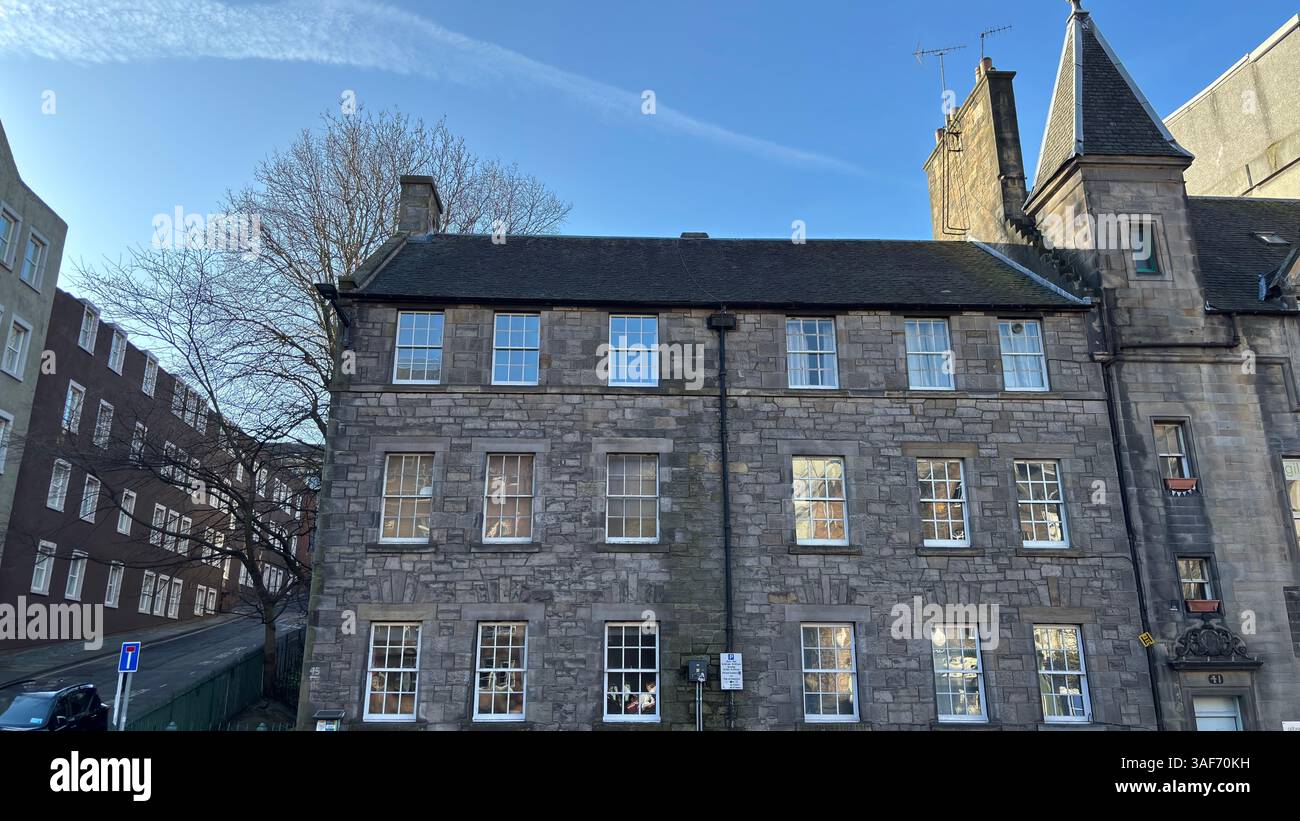 Urban city view of Edinburgh old town buildings period style famous ...