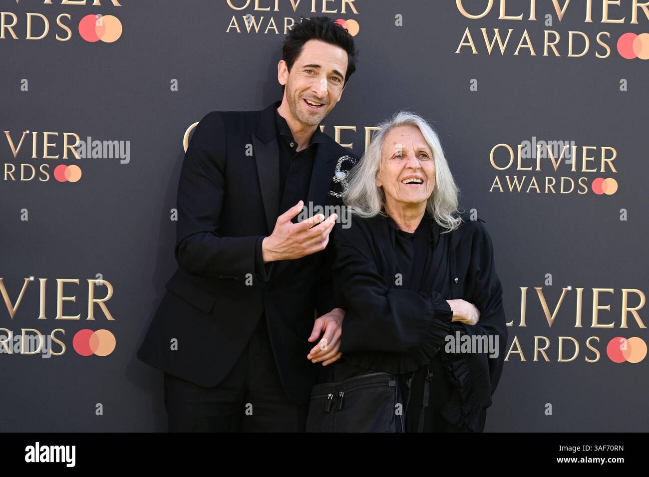Adrien Brody and Sylvia Plachy attends the 2025 Olivier Awards with ...