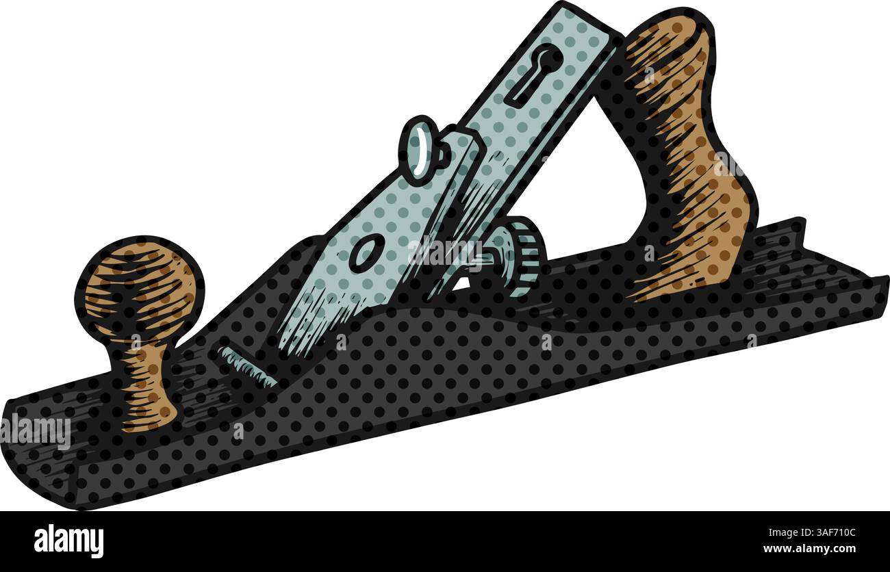 Hand plane icon halftone color vector illustration Stock Vector Image ...