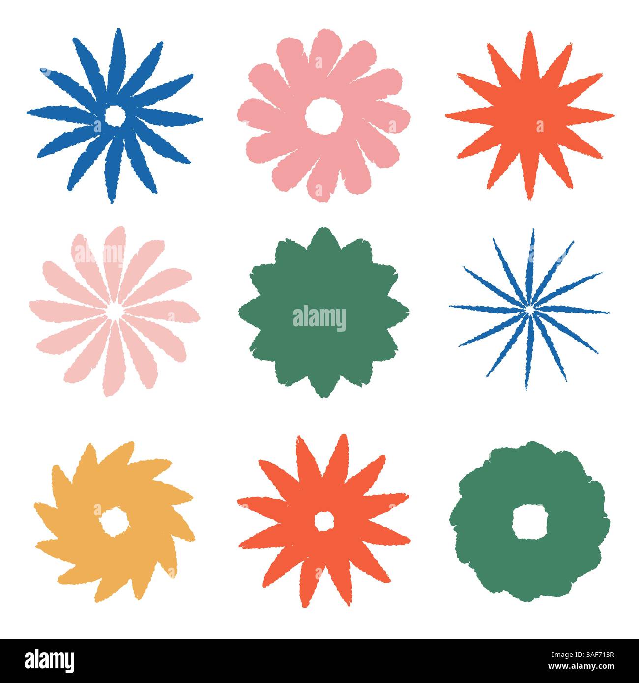 Vibrant floral designs in bold colors Cut Out Stock Images & Pictures ...