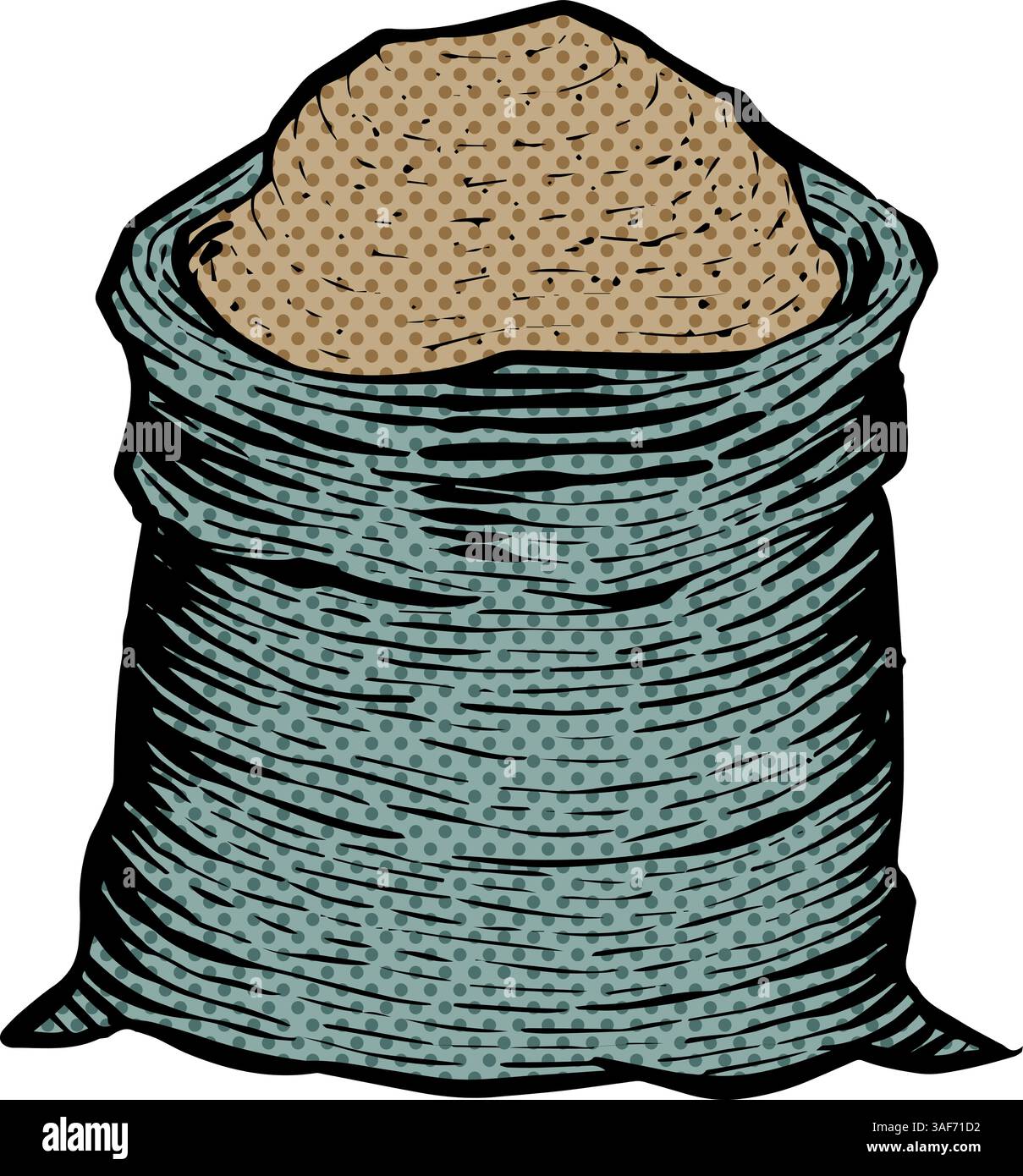 Sack of grain icon halftone color vector illustration Stock Vector ...