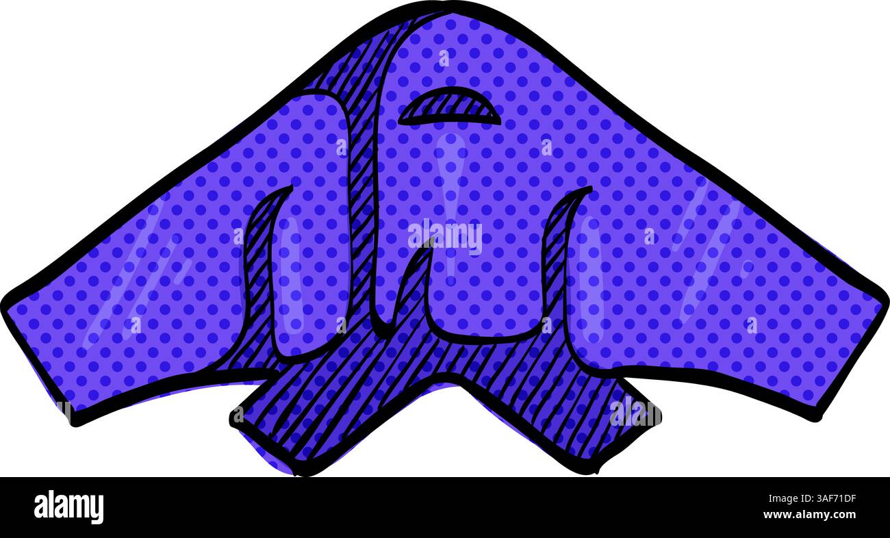 Stealth bomber halftone icon hand drawn color vector illustration Stock ...