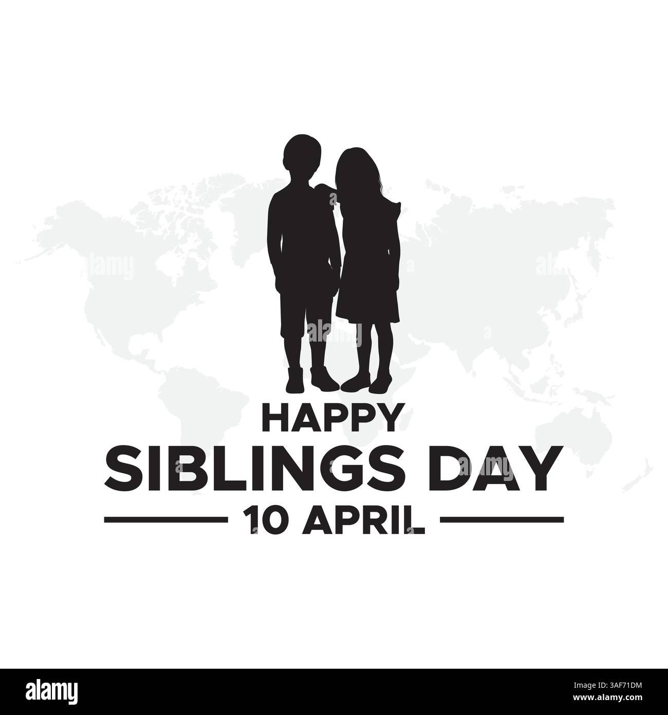 Siblings Day. 10 April. Holiday concept. Template for background with ...