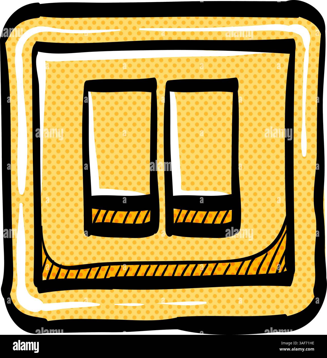 Electric switch halftone icon hand drawn color vector illustration ...