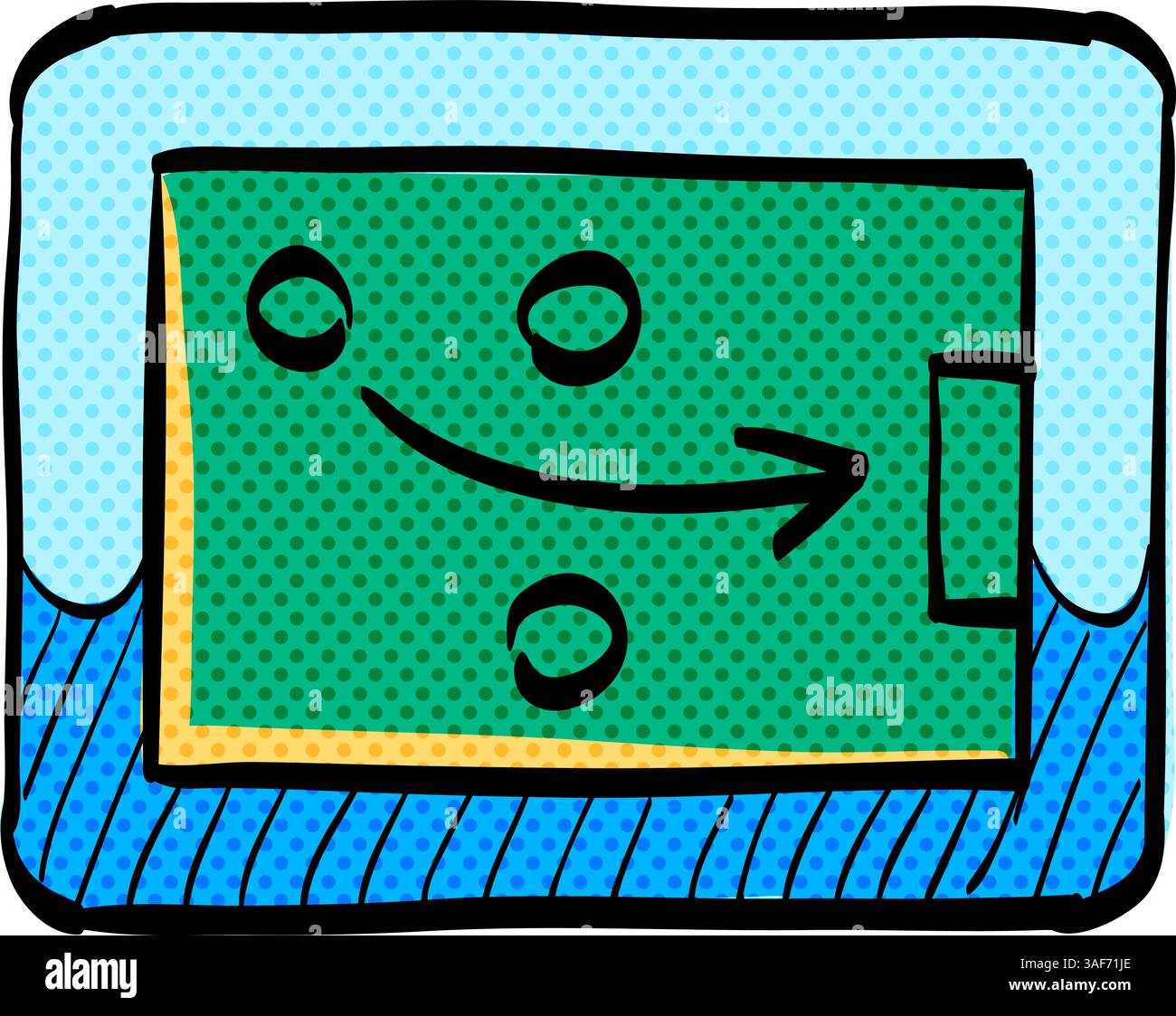 Strategy game halftone icon hand drawn color vector illustration Stock ...