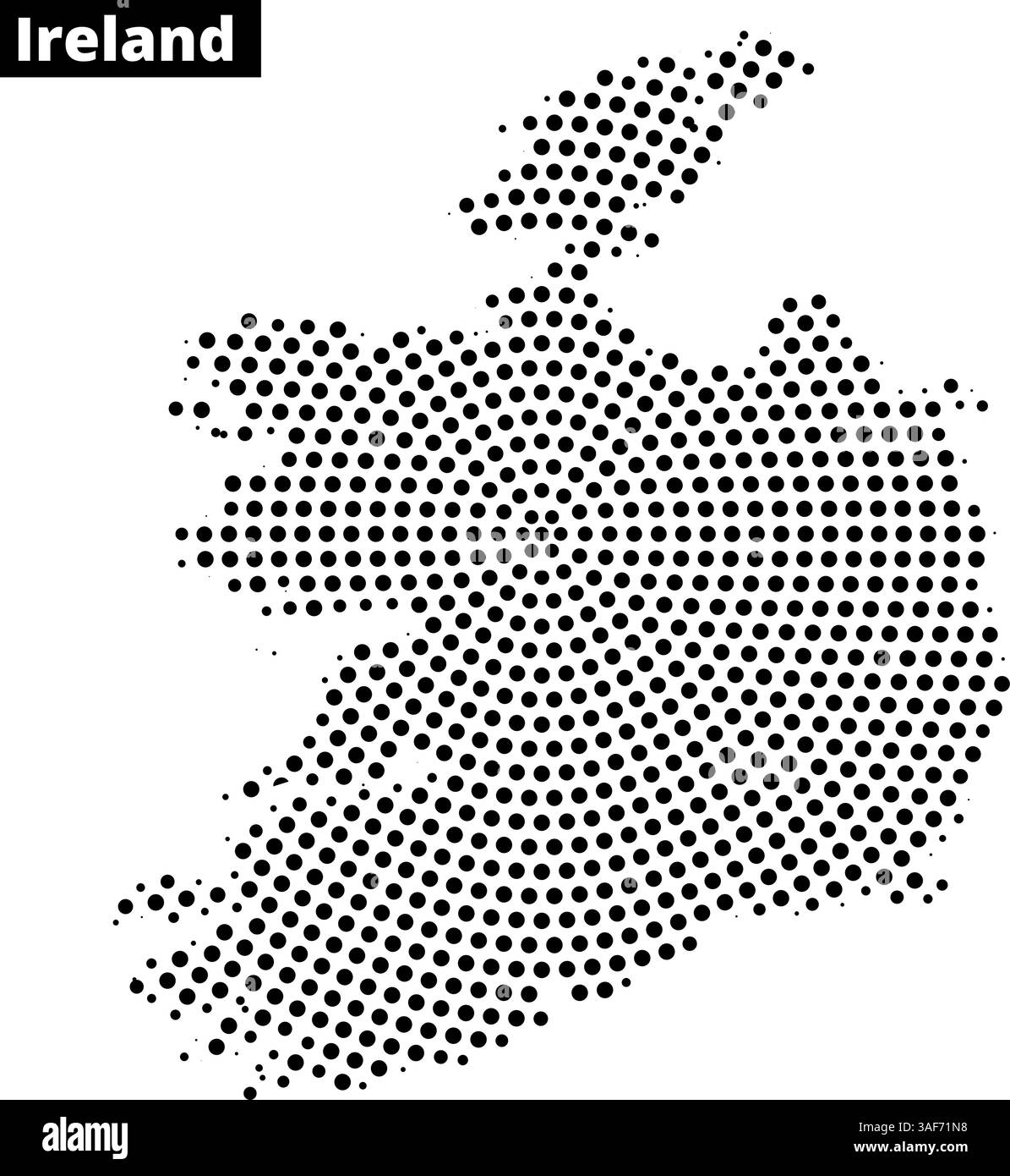 The design features a dotted representation of Ireland's outline ...