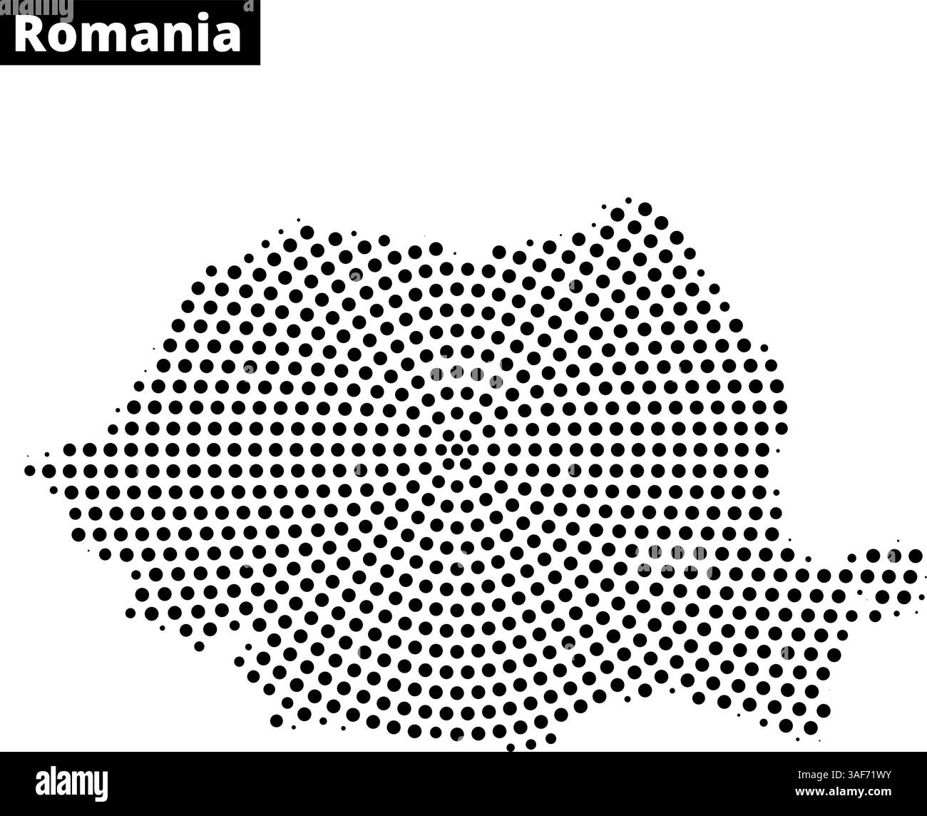 A unique dotted representation of Romania showcases the country’s ...