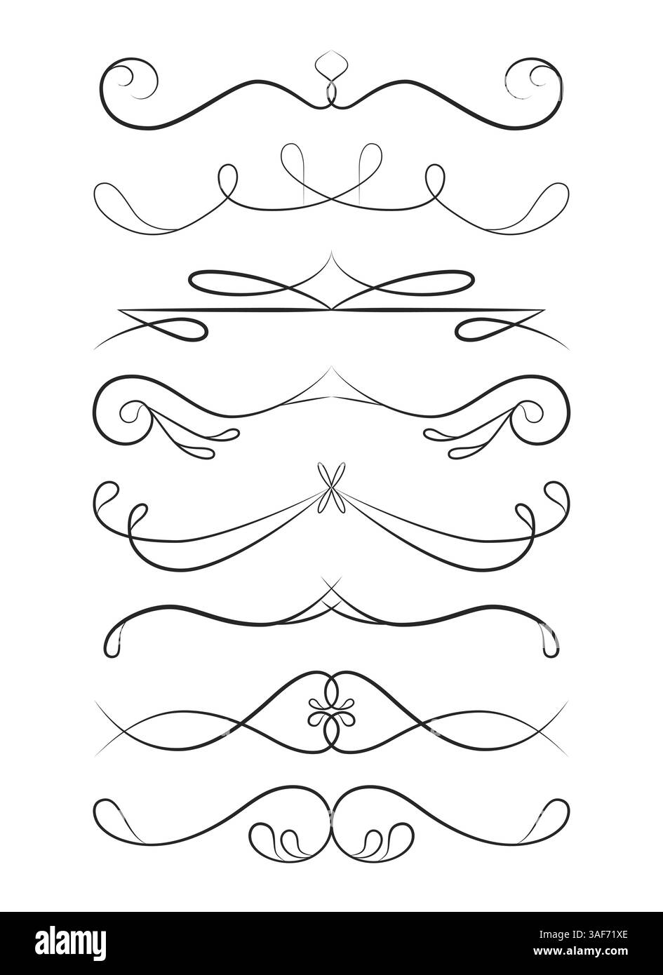 Curly borders vector vectors hi-res stock photography and images - Alamy