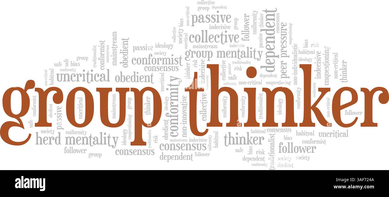 Group Thinker word cloud conceptual design isolated on white background ...