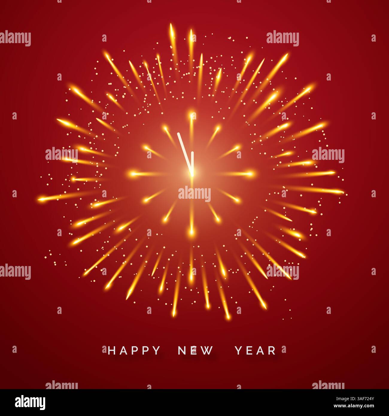 Golden clock striking midnight hi-res stock photography and images - Alamy