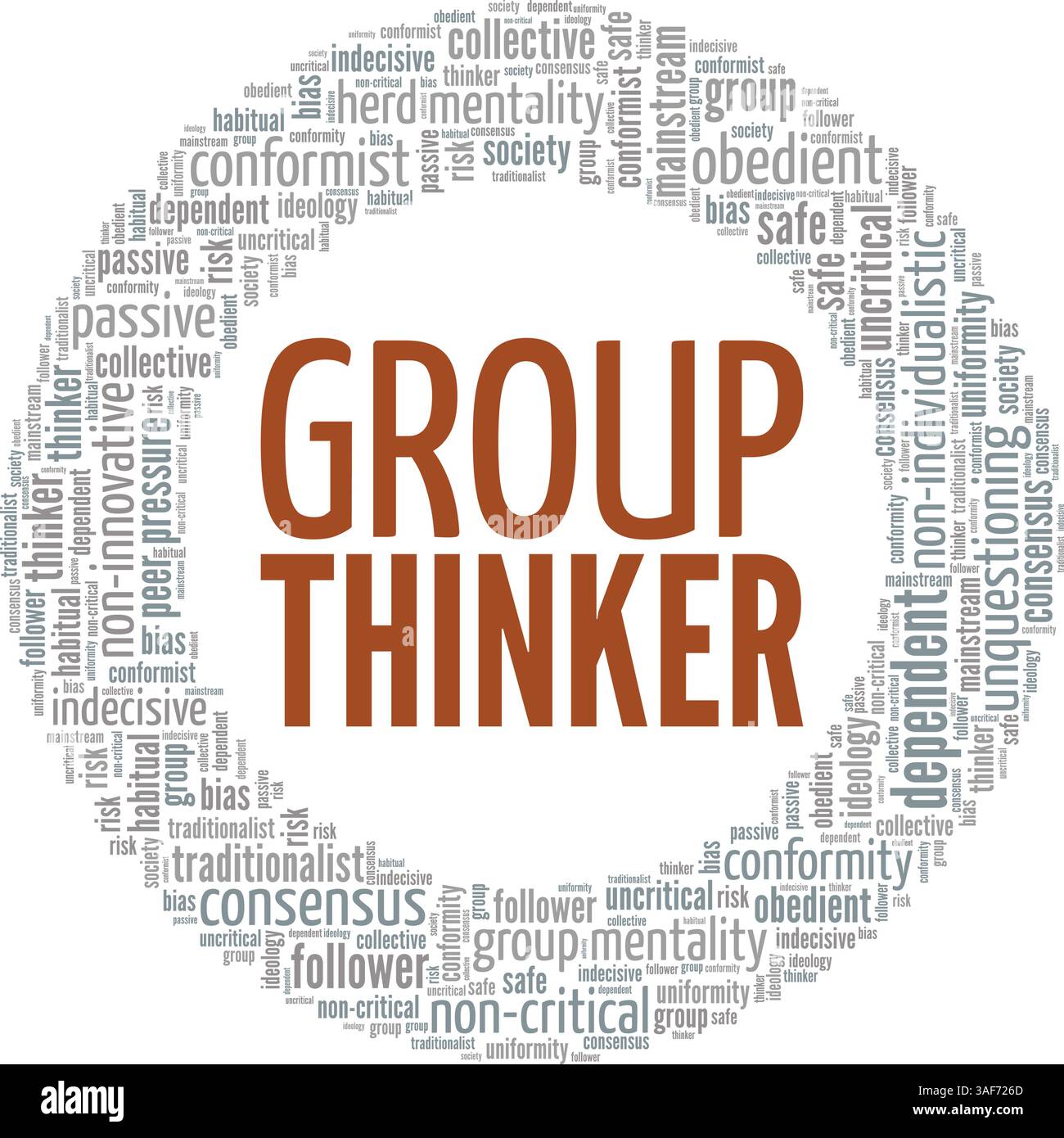Group Thinker word cloud conceptual design isolated on white background ...