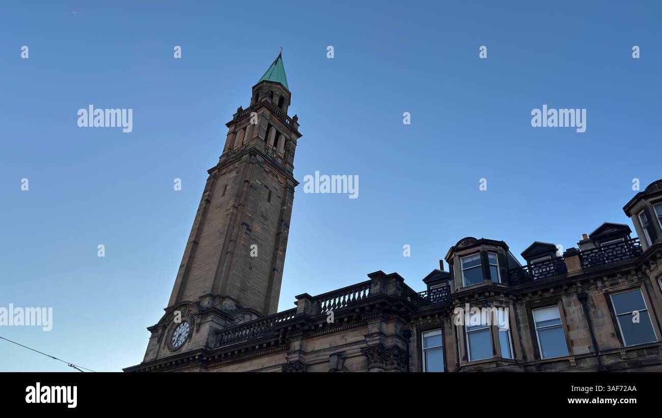 Urban city view of Edinburgh old town buildings period style famous ...