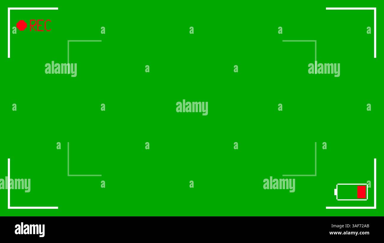 Camcorder screen interface with low battery signal. Pixel art camera ...