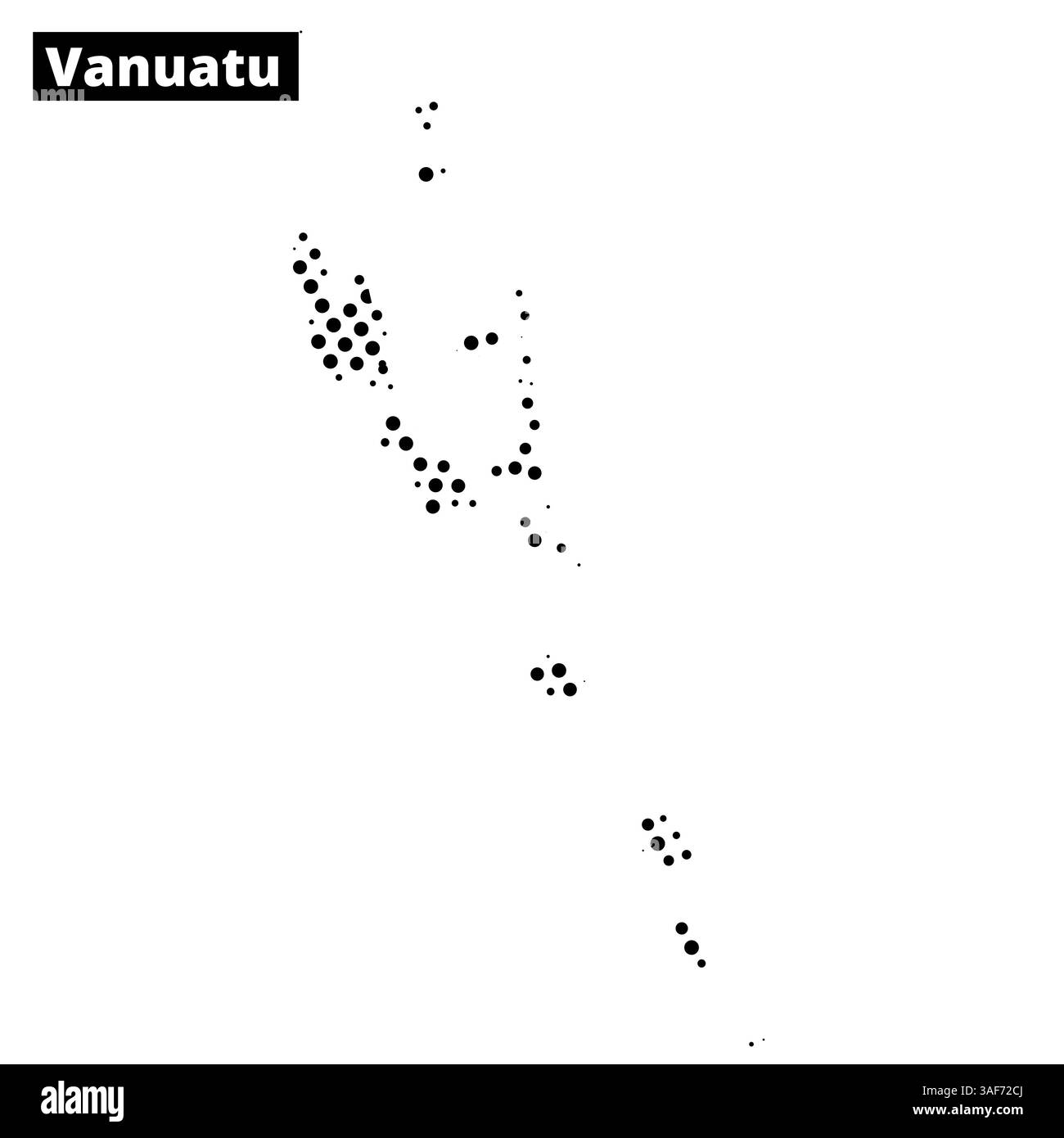 Map outline of Vanuatu highlights its islands and geographical features in a clear layout Stock ...
