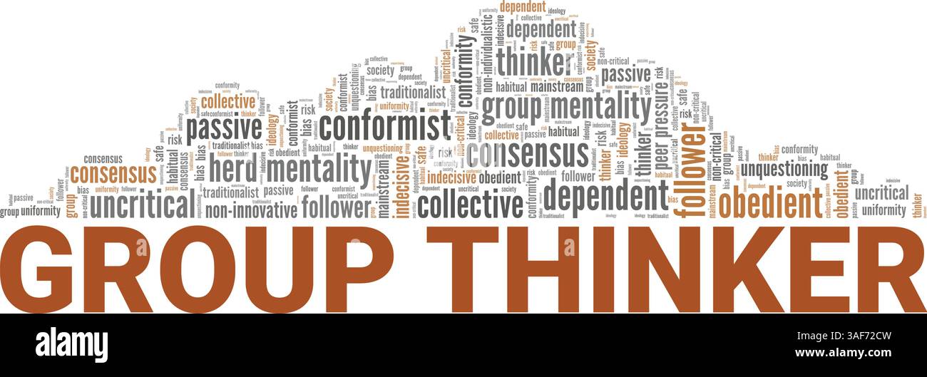 Group Thinker word cloud conceptual design isolated on white background ...