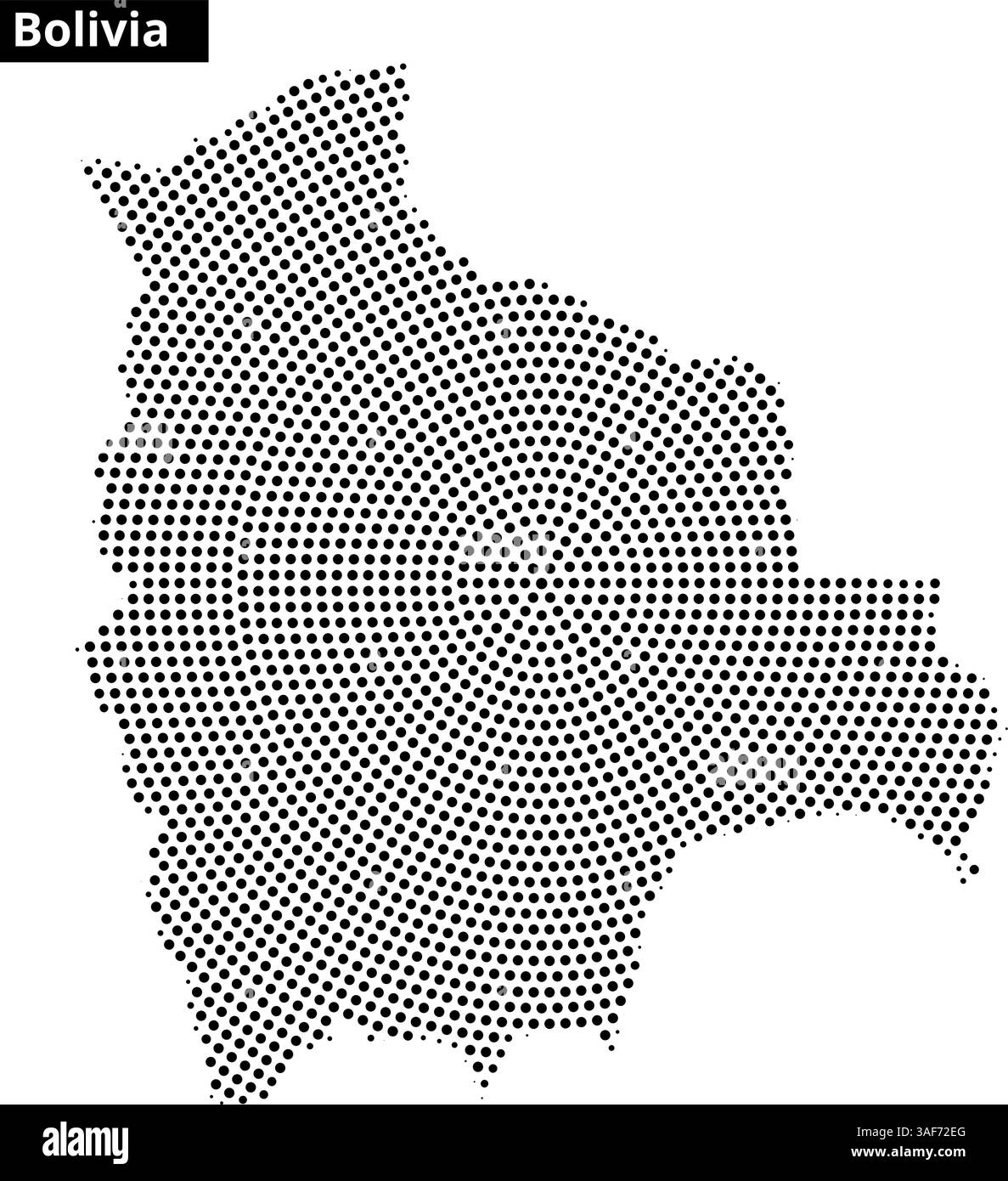 A detailed dotted design illustrating the geographical shape of Bolivia ...