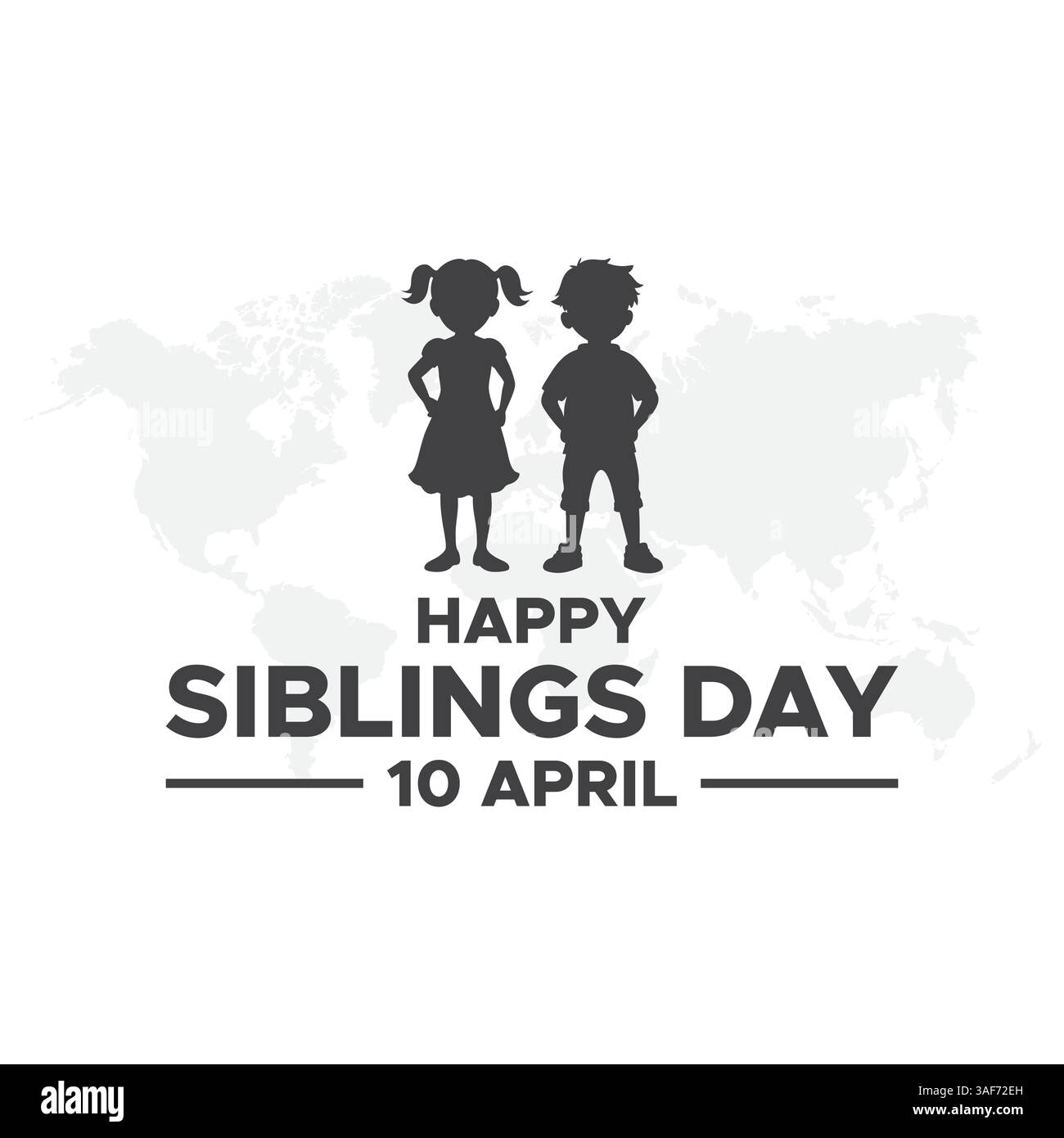 Siblings Day. 10 April. Holiday concept. Template for background with ...