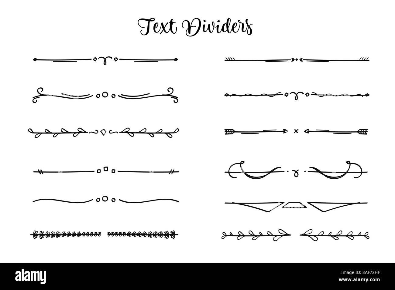 Hand - drawing nature text divider for text layout separator decoration element collection ...