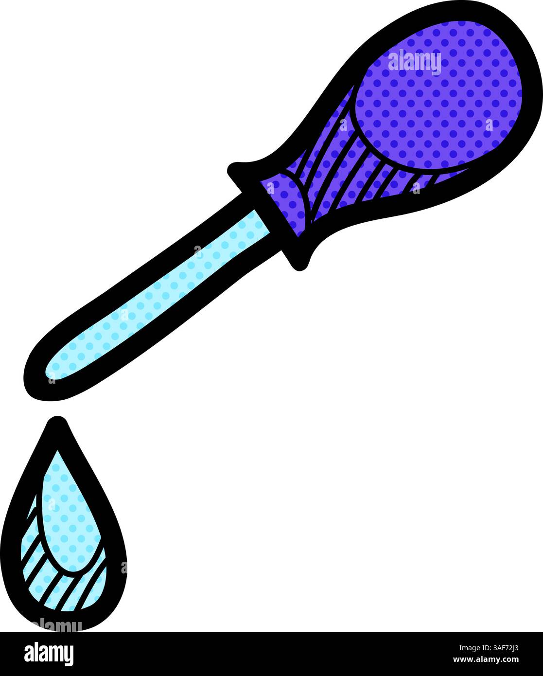 Eyedropper icon hand drawn halftone color vector illustration Stock ...