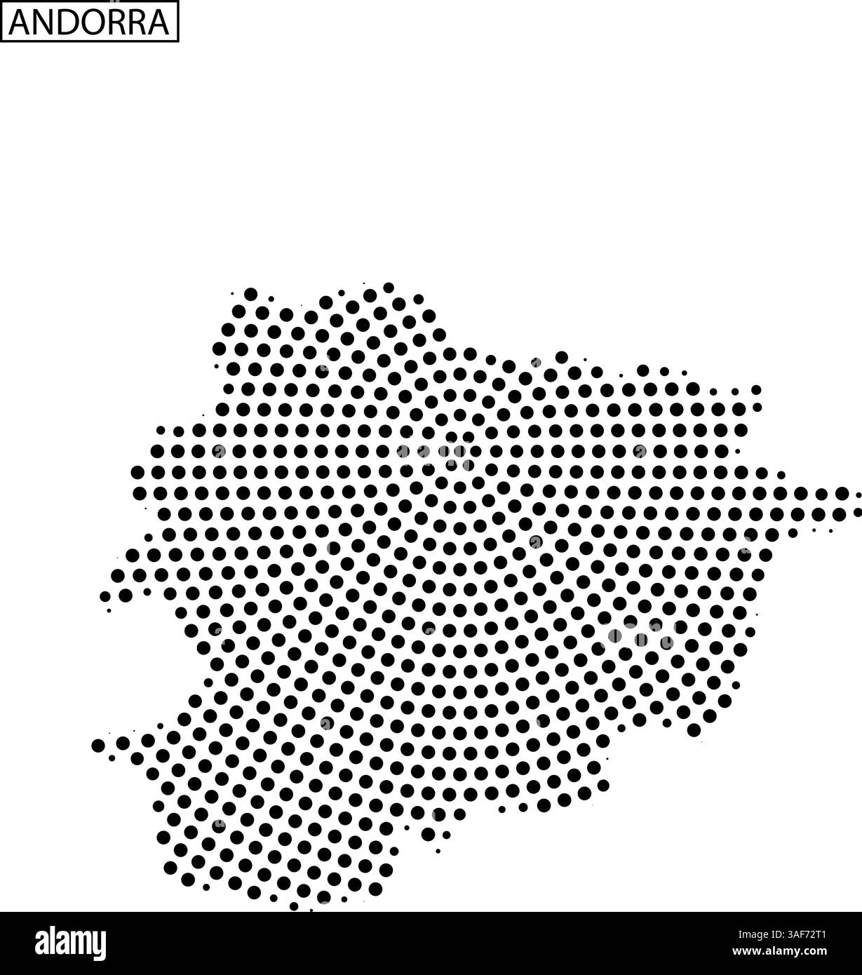 Andorra's borders are illustrated in a unique pixelated format ...