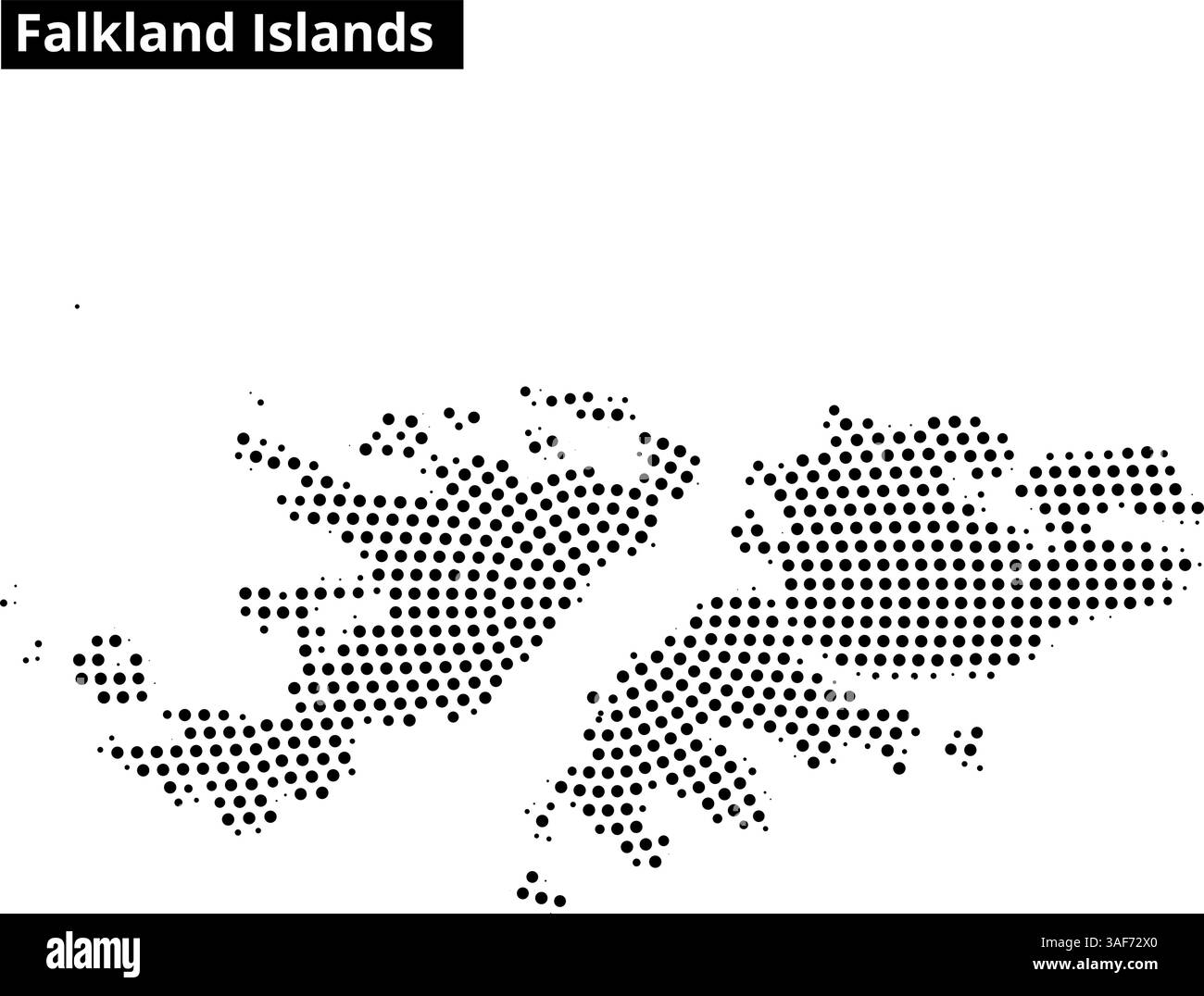 A dotted map highlights the Falkland Islands, showcasing their ...