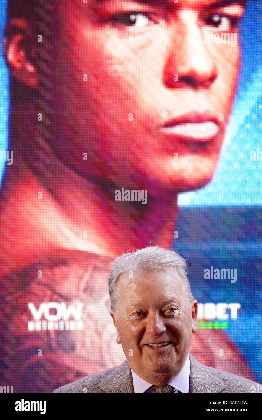Promoter Frank Warren during a press conference at Portman Road ...