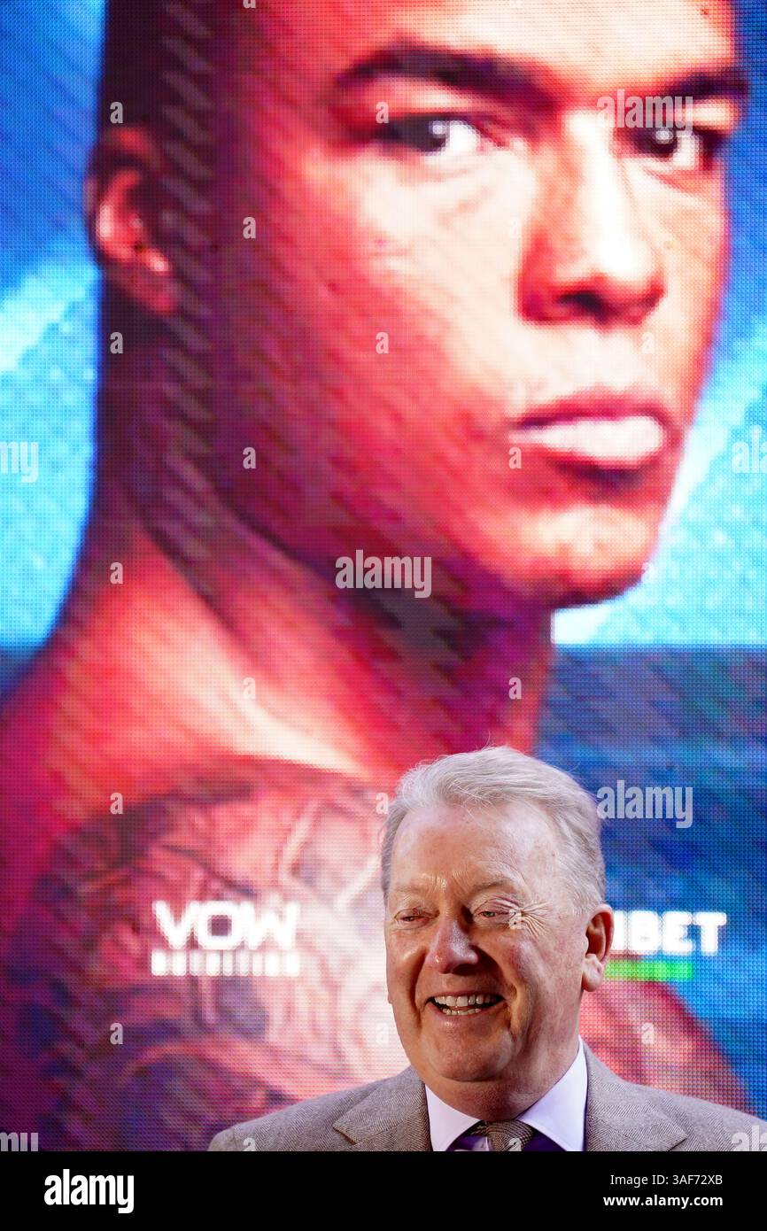 Promoter Frank Warren during a press conference at Portman Road ...