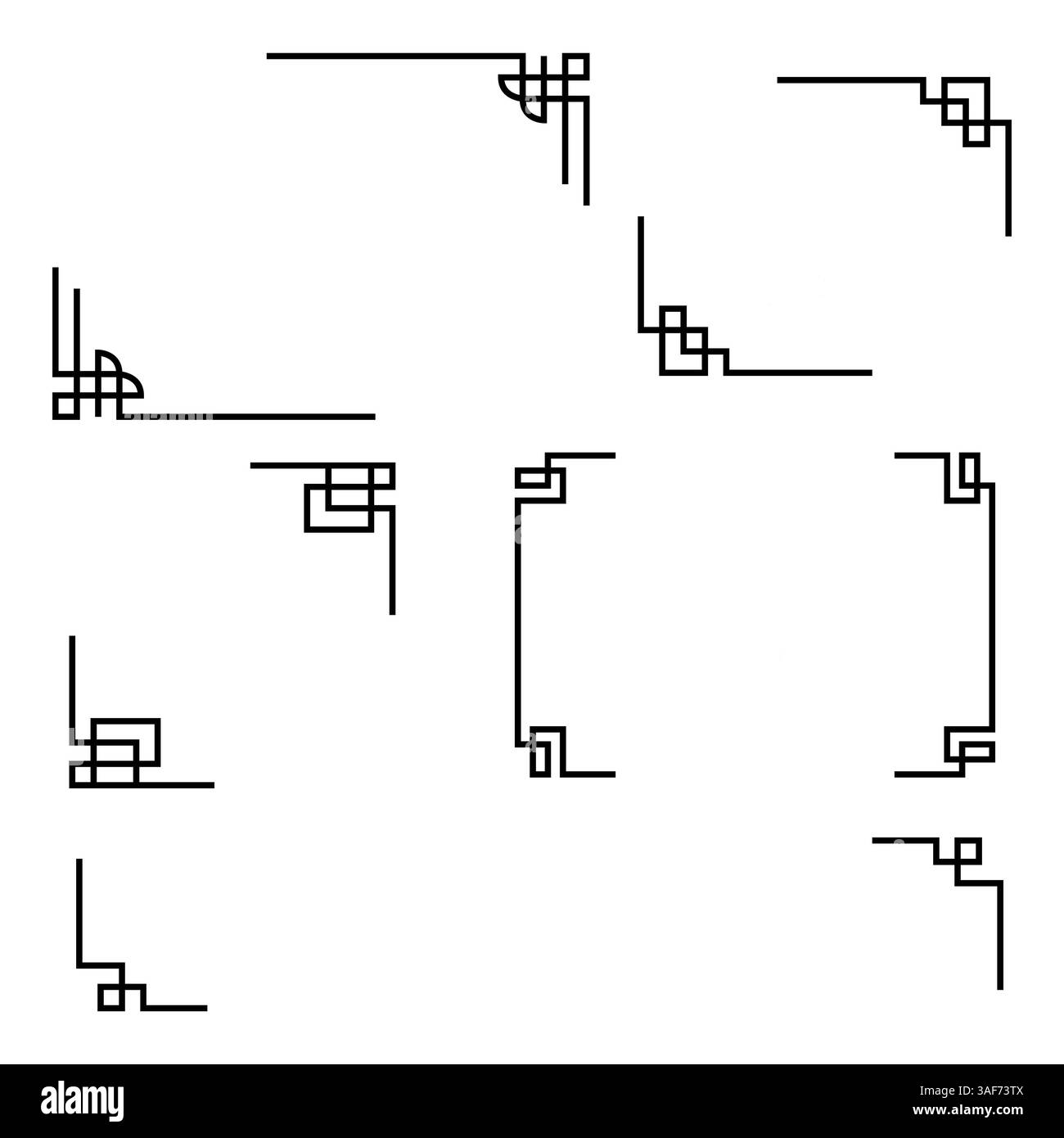 Traditional chinese border frame with black geometric pattern.Vector ...