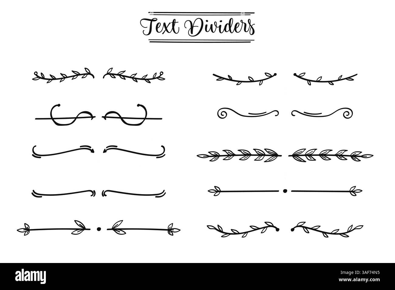 Hand - drawing nature text divider for text layout separator decoration ...