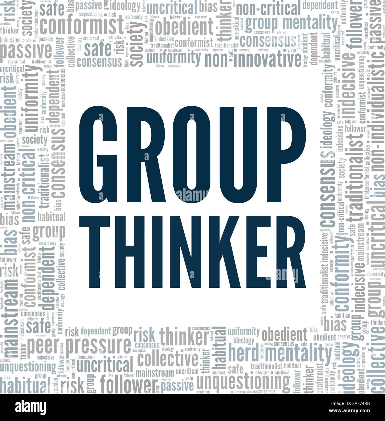 Group Thinker word cloud conceptual design isolated on white background ...