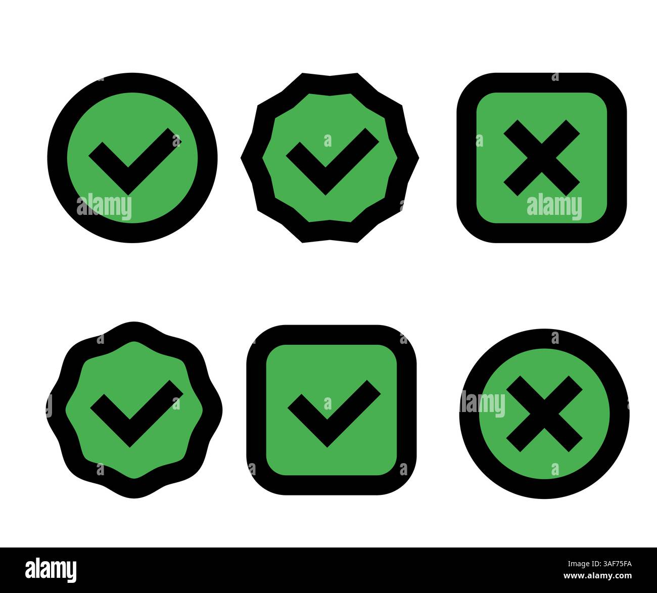 Checkmark icon. Green and black checkmark vector collection. Checked ...