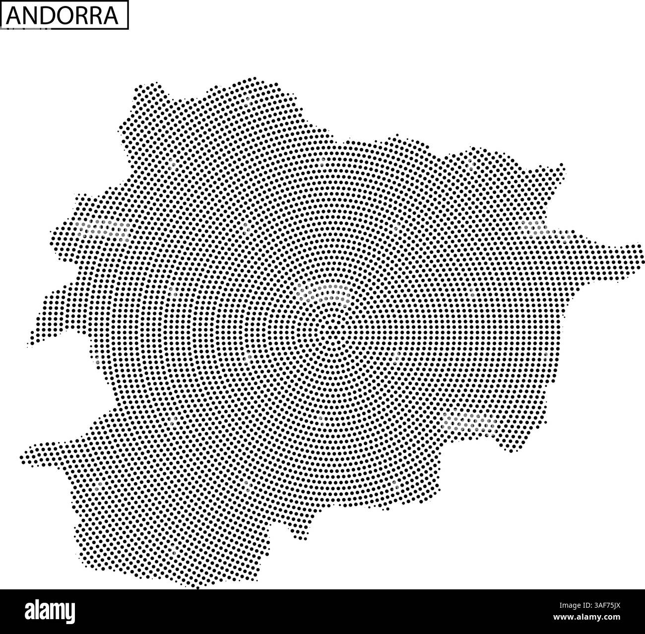 Andorra's borders are illustrated in a unique pixelated format ...