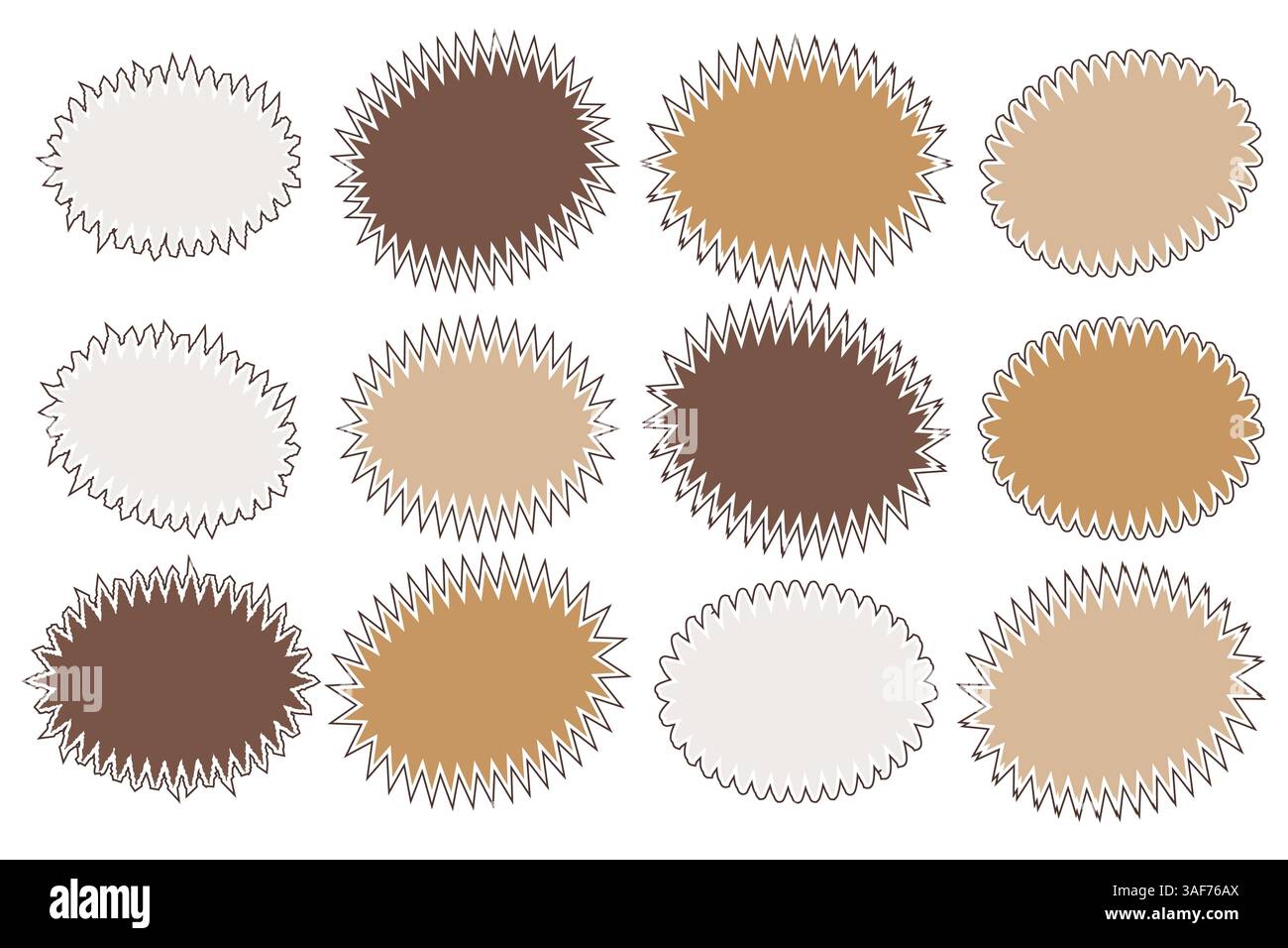 ellipse badges features bold zigzag patterns around the edges, using ...