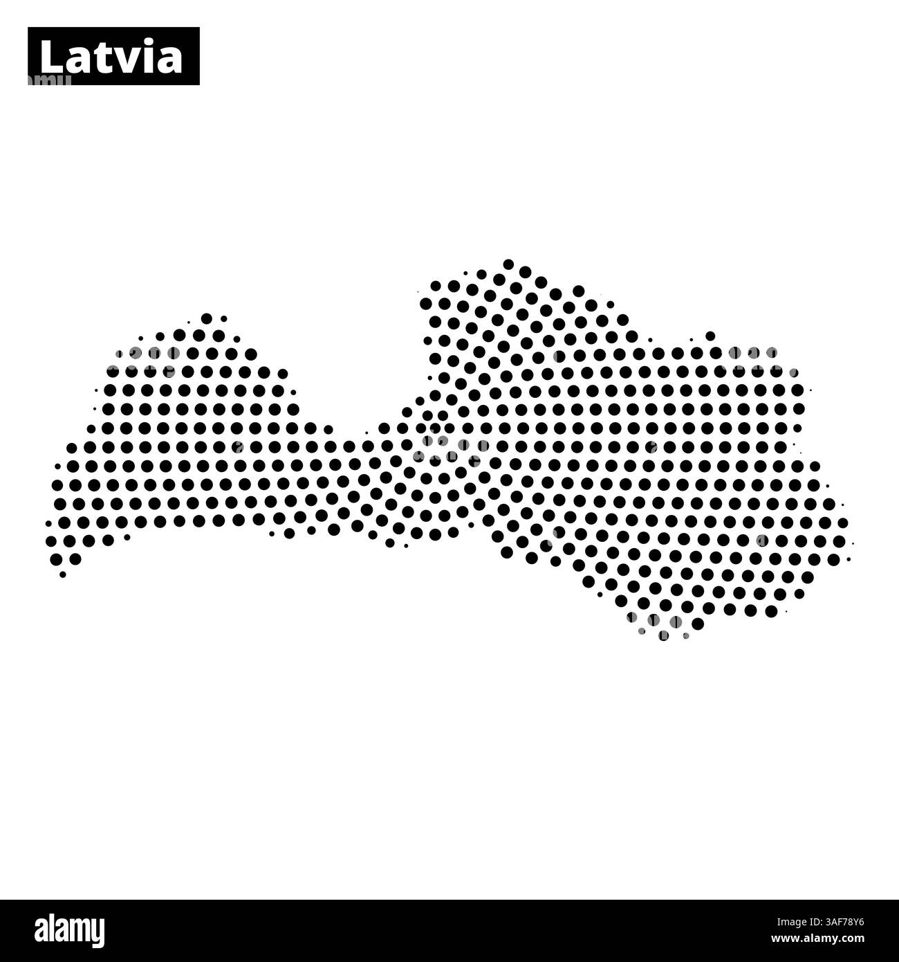 A creative depiction of Latvia’s geographical shape using a dotted ...